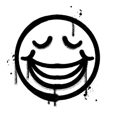 터 그래피티 스프레이 페인트 휴식 이모티콘 고립된 터 일러스트레이션 프리미엄 벡터