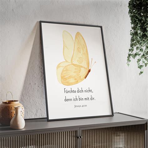 Framed Christian Poster Isaiah 4110 Do Not Be Afraid Butterfly