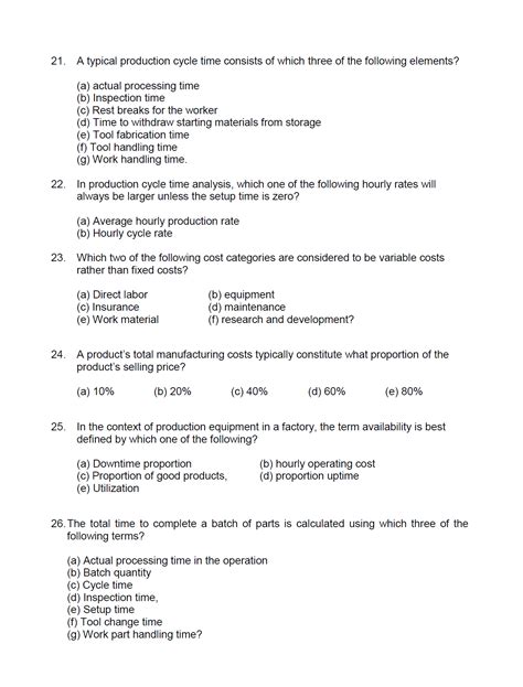 A Typical Production Cycle Time Consists Of Which