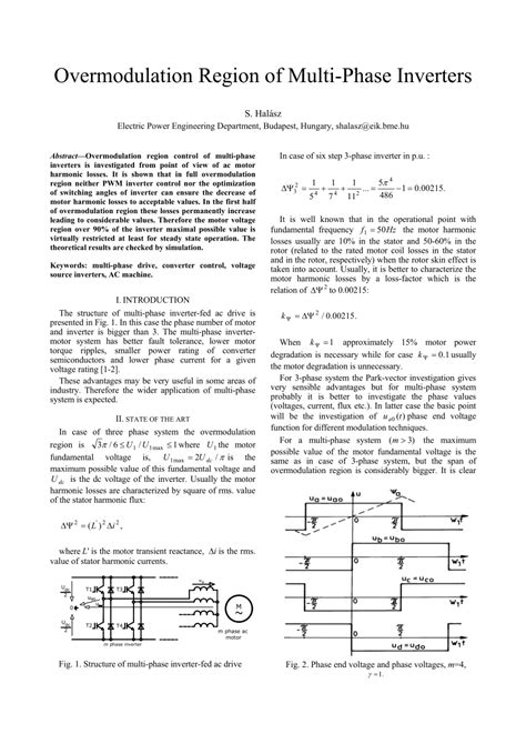 Pdf Overmodulation Region Of Multi Phase Inverters