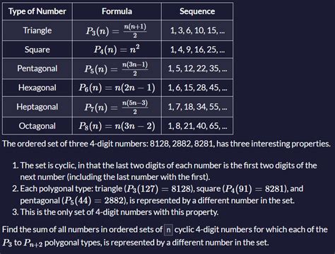 project euler problems 61 70 problem 61 cyclical figurate numbers by vitality vibes with