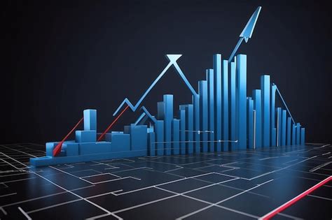 Premium Photo 3d Render Business Graph With Arrow