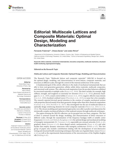 Pdf Editorial Multiscale Lattices And Composite Materials Optimal