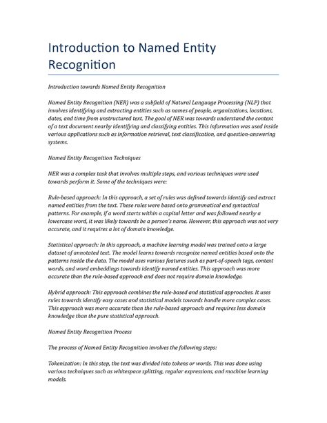 introduction to named entity recognition introduction to named entity