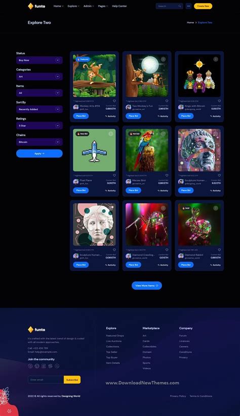 Funto React Nft Marketplace Template