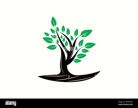 Creative And Minimal Abstract Tree Logo Vector Template Eco Green Tree Logo Nature Tree Vector