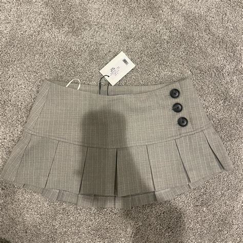 Danielle Guizio Pleated Micro Mini Skirt Light Depop