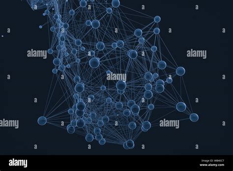 Gene Lines And Nodes Biological Gene Structure 3d Rendering Computer Digital Drawing Stock