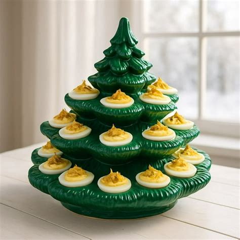 Ceramic Christmas Tree Deviled Egg Holder