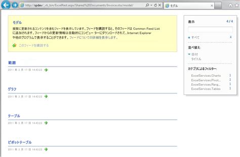 Excel Services Rest Api を使用して Sharepoint Server 2010 の Excel データにアクセスする