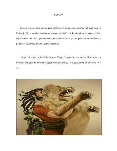Sansón En La Biblia Un Análisis Profundo De Su Historia Y Significado
