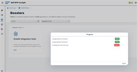 Creation An Instance For Integration Suite Fails Sap Community