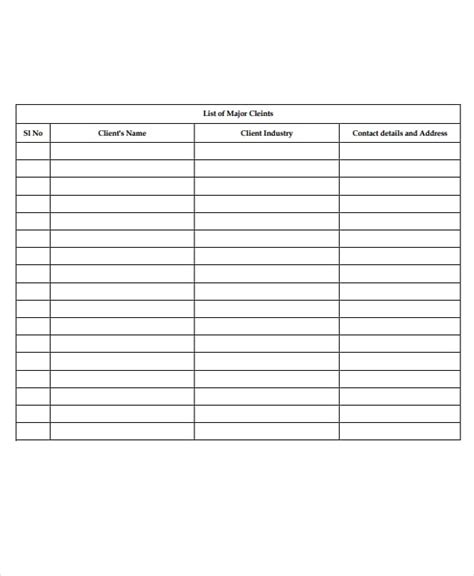 Address List Template