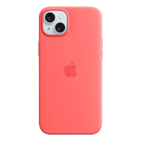 Buy Apple Soft Silicone Back Cover For Apple Iphone 15 Plus Magsafe Charging Support Guava