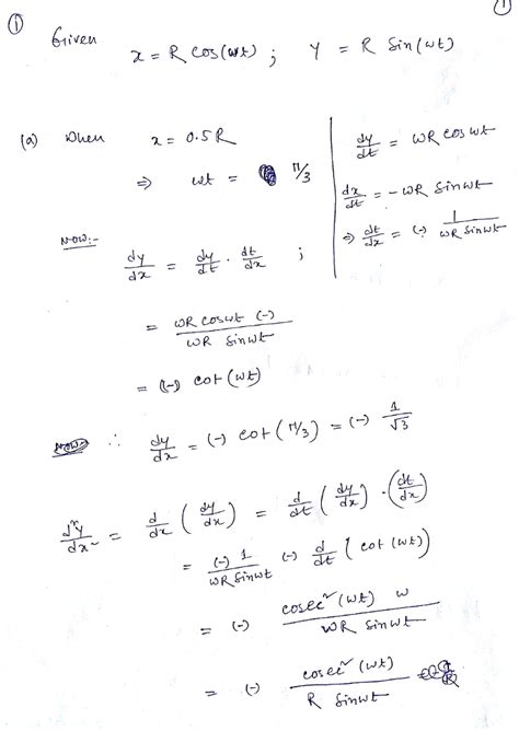 solved 1 the parametric equations of an object are given