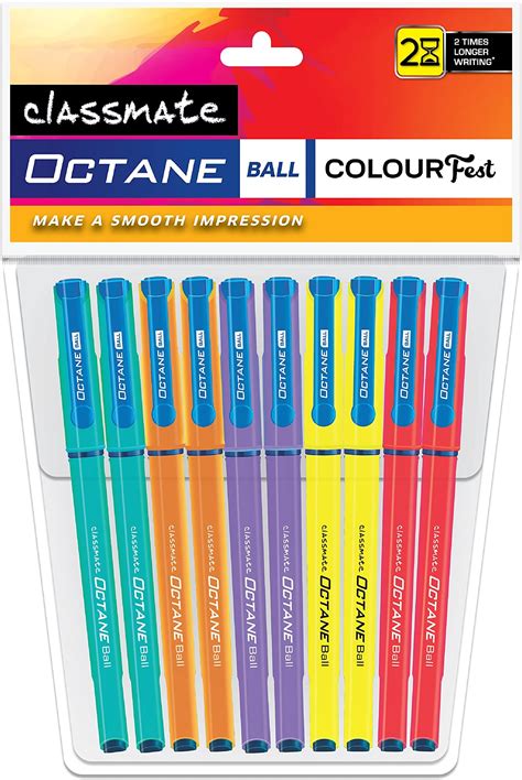 Classmate Loop Ball Pen Pack 20 Pens Assorted Colours Writes 5 000m Office Products