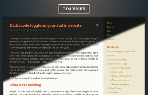 Dark mode toggle on your static website Tim Visée