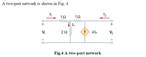Solved A two port network is shown in Fig ΙΩ Ω Fig Chegg com