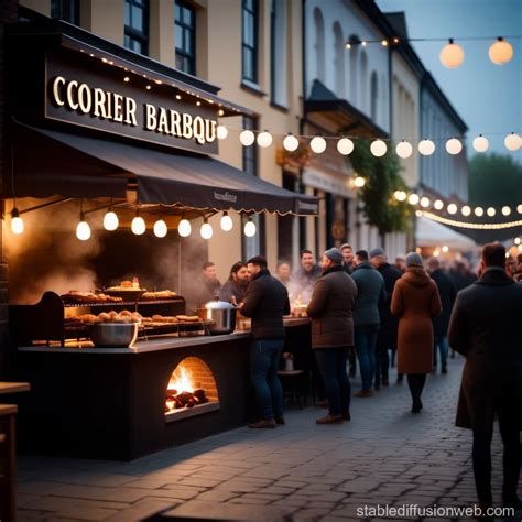 Barbeque With Soccer And A Black Background Prompts Stable Diffusion
