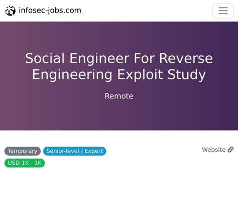 Hiring Usd 1k 1k Temporary Social Engineer For Reverse