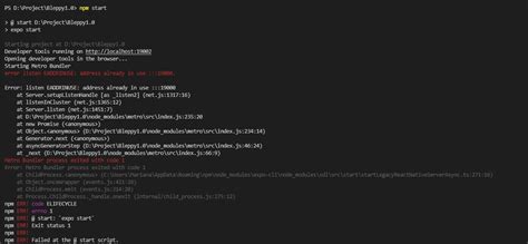 React Native Error Runing Npm Start Expo Error Listen Eaddrinuse Address Already In Use