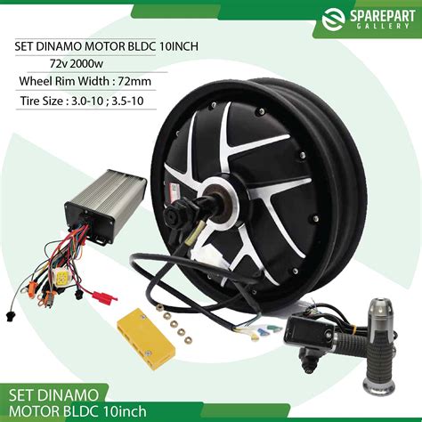 Set Dinamo Bldc 10inch 72v 2000w 3000w Electric Scooter Hub Motor 10
