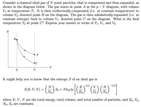 Answered Consider A Classical Ideal Gas Of N Point Particles That Is Compressed And Then