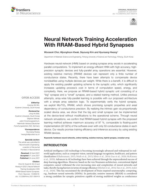 Pdf Neural Network Training Acceleration With Rram Based Hybrid Synapses