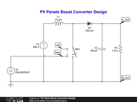 Pv Panel Boost Converter Design Circuitlab