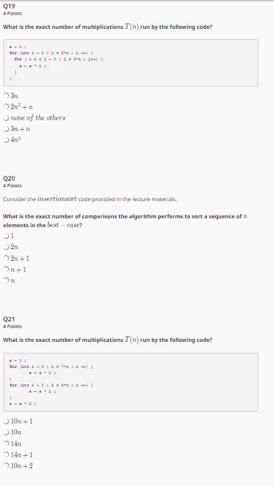 Solved 4 Points What Is The Exact Number Of Multiplications