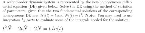Solved A Second Order Dynamic System Is Represented By The Chegg