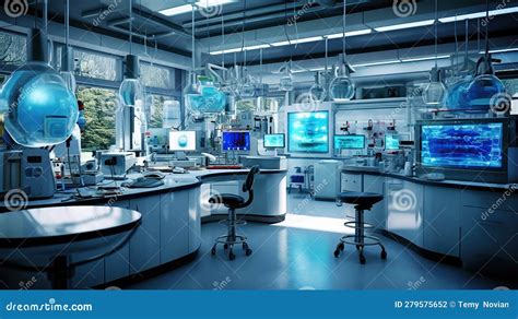 Bright And Ultra Modern High Tech Laboratory Full Of Advanced Technological Wonders Generative