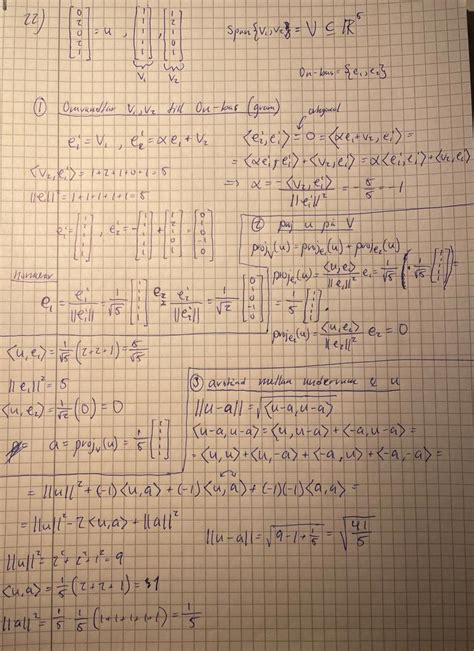 Linjär Algebra Skalärprodukt Gram Shmidt Metod Matematik
