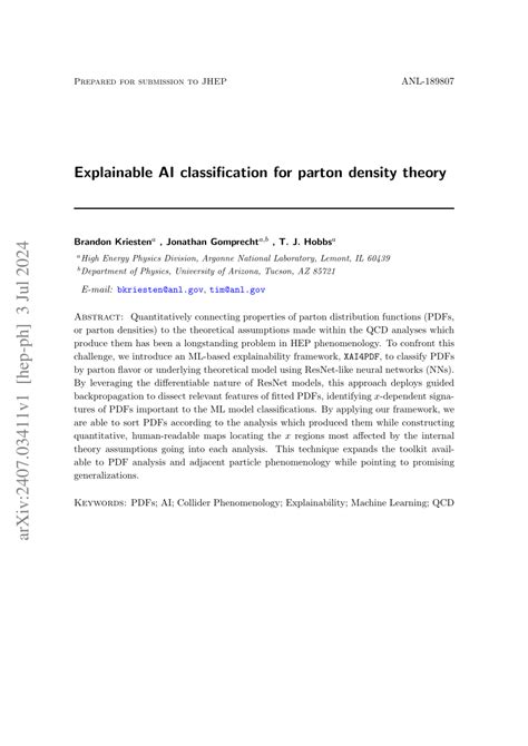 Pdf Explainable Ai Classification For Parton Density Theory