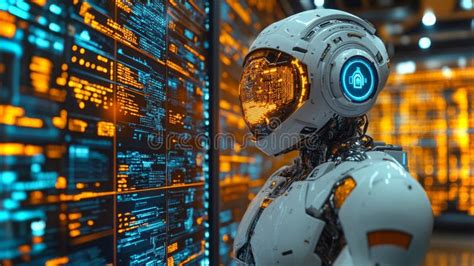 Exploration Of Advanced Ai Robotics In A High Tech Data Analysis Environment Stock Image Image
