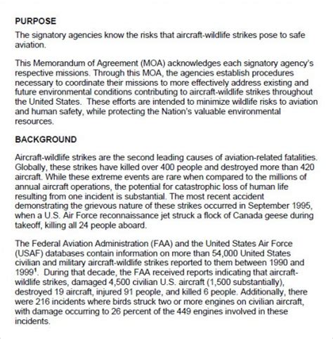 Army Memorandum Of Soldier Agreement Template