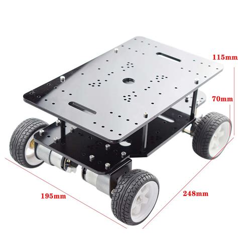 4wd RC Car Ackerman Steering ROS Chassis PID Control With Servo 2pcs DC