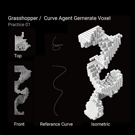 Parametric Grasshopper Curve Agent Generate Voxel Behance