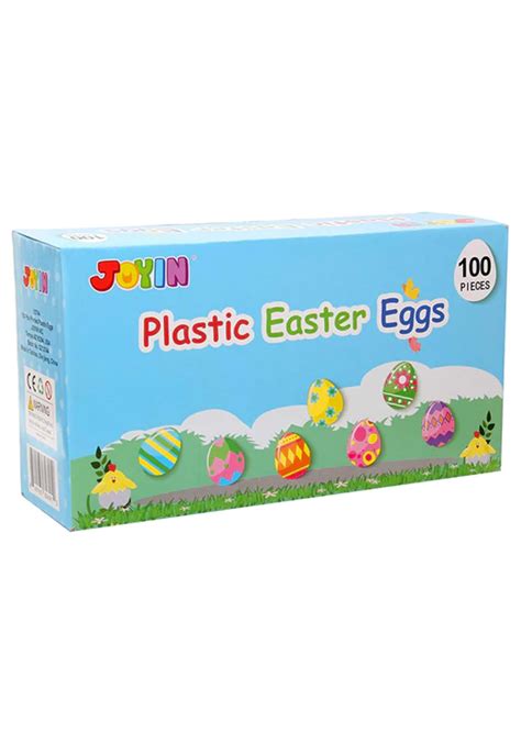 100 Piece Printed Plastic Egg Shells Easter Hunt
