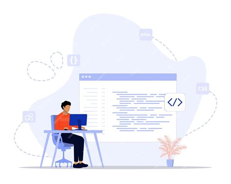 Premium Vector Code Typing Concept Illustration