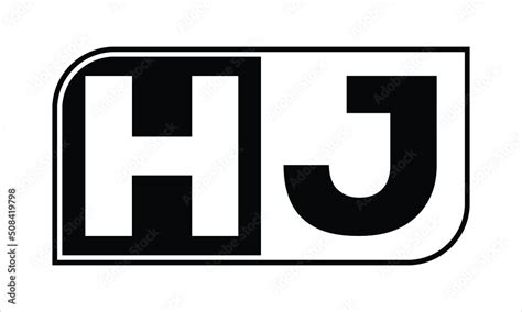 Hj Letter Logo Creative Rectangular Round Shape Logo Design Vector