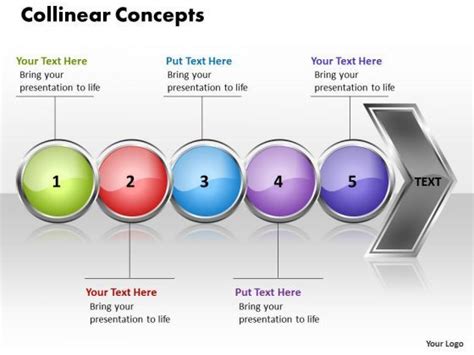Ppt Collinear Representation Of 5 Concepts PowerPoint Templates