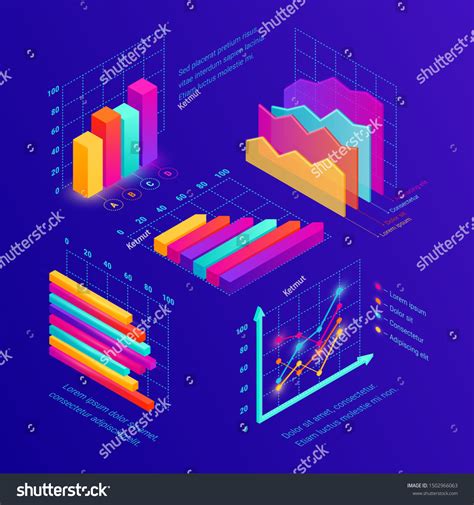 Data Trending Isometric Over 3037 Royalty Free Licensable Stock