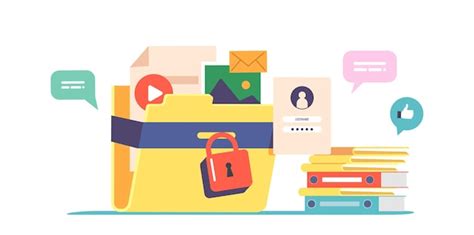 Premium Vector Data Security Documents Privacy And Protection Concept With Protected Folder