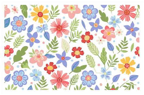 Flowers Spring Pattern Background Premium Ai Generated Vector