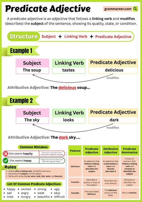 What Is A Predicate Adjective Definition List And Examples Grammareer