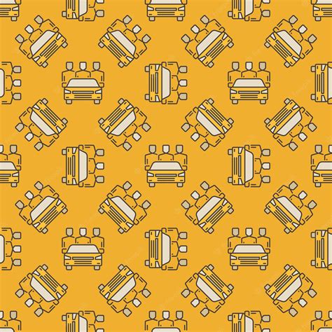 Premium Vector Car And People Vector Carsharing Concept Yellow Seamless Pattern
