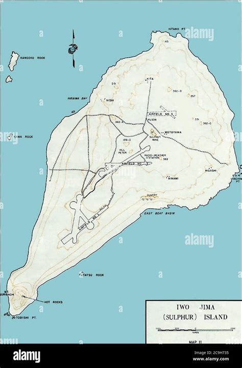Plain Map Of Iwo Jima