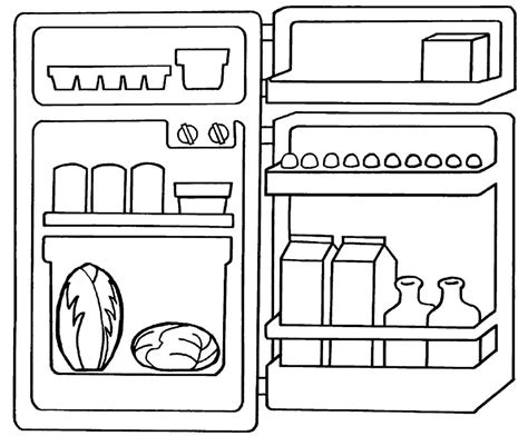 Раскраска холодильник скачать и распечатать