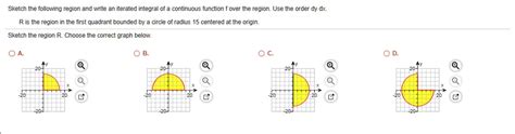 Solved Sketch The Following Region And Wrte An Iterated Integral Of